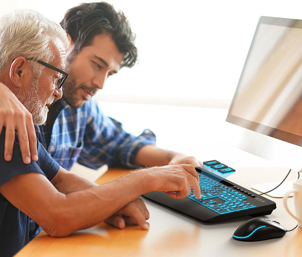 Large Print Backlit Wired USB Keyboard