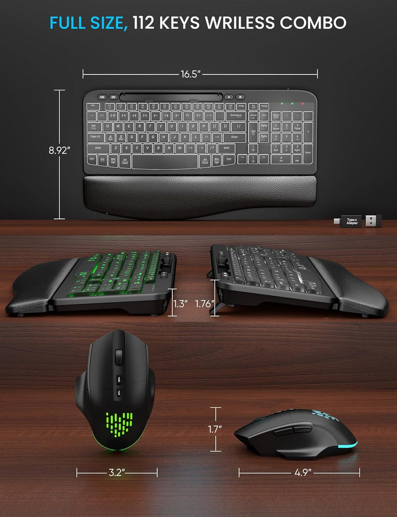Wireless Keyboard and Mouse Combo MA22 Pro