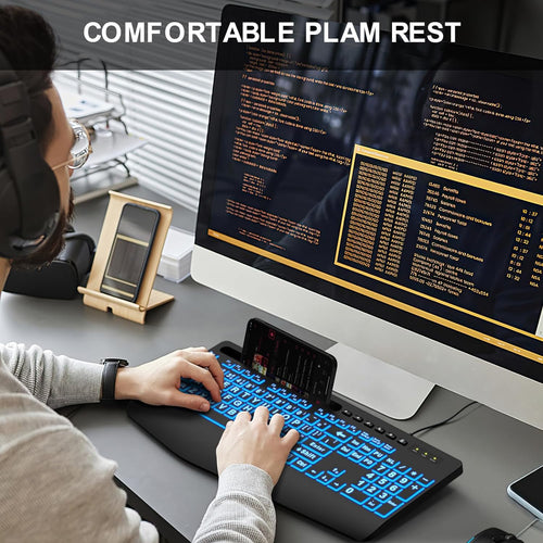 Large Print Backlit Wired USB Keyboard