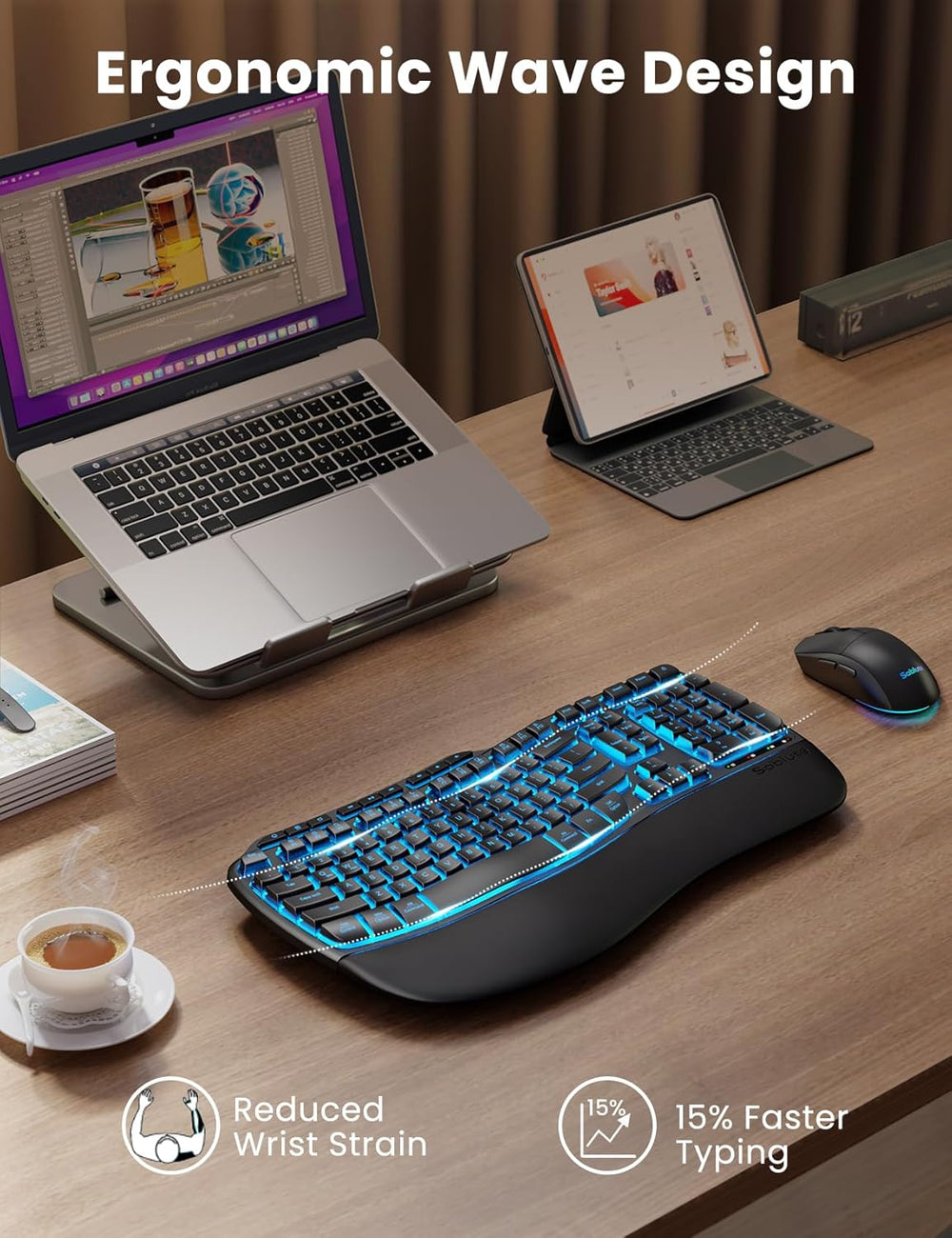 Sablute | Ergonomic Wireless Keyboard & Mouse Combos for Work