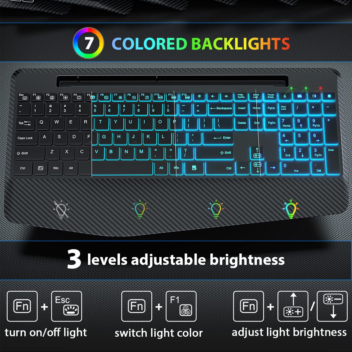 SABLUTE Wireless Keyboard and Mouse Backlits