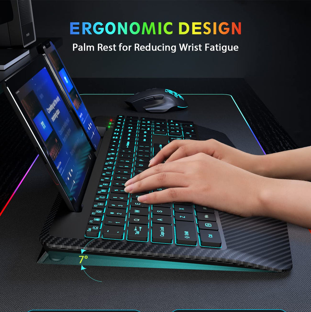 SABLUTE Wireless Keyboard and Mouse Backlits
